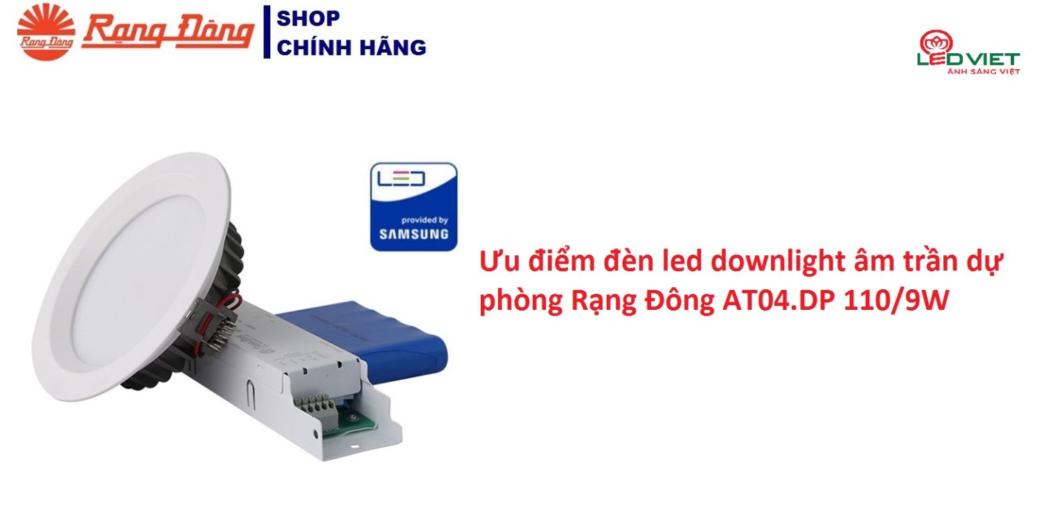 Đèn Led Downlight âm trần dự phòng Rạng Đông AT04.DP 110/9W - CÔNG TY ...